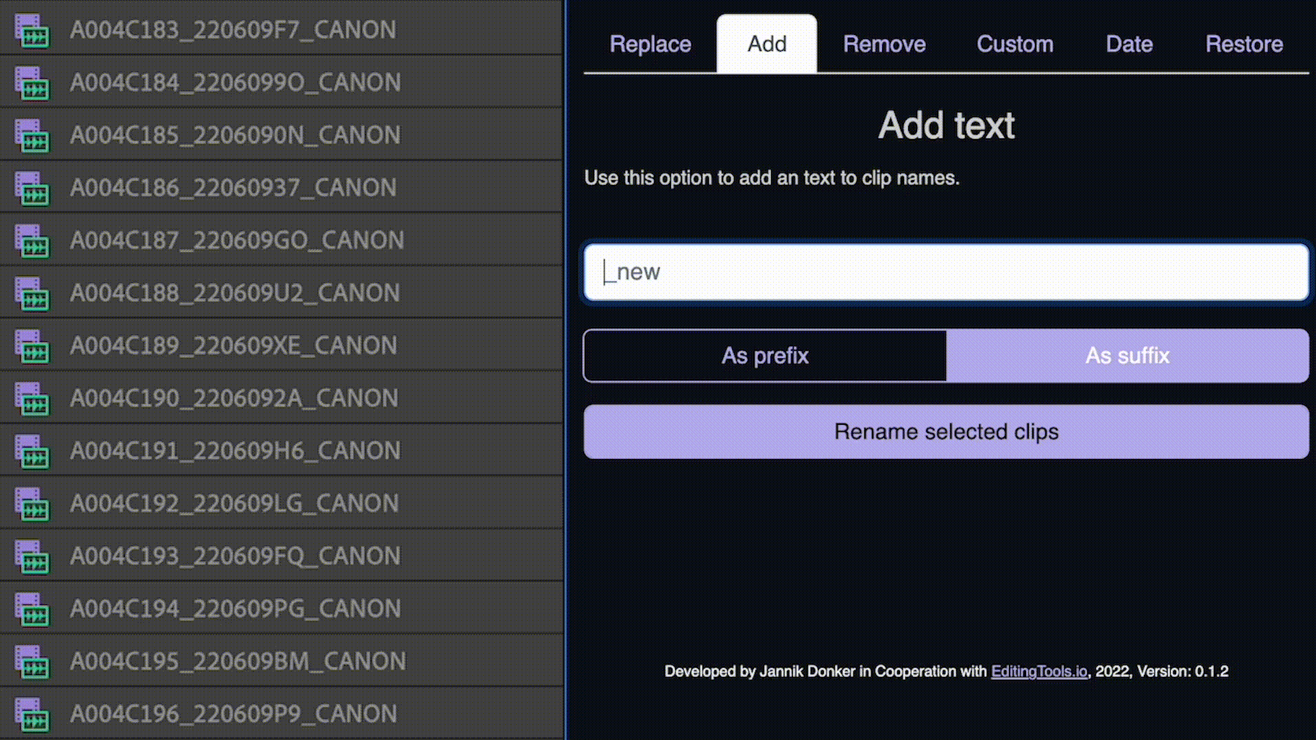 Batch Rename Adobe Premiere Pro Plugin